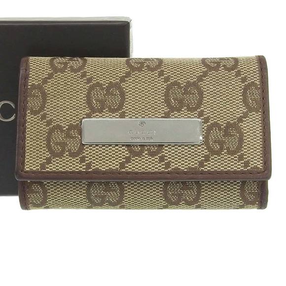 Gucci | Accessories | Gucci Gg Canvas Key Case For 6 Keys Brown 4565 ...